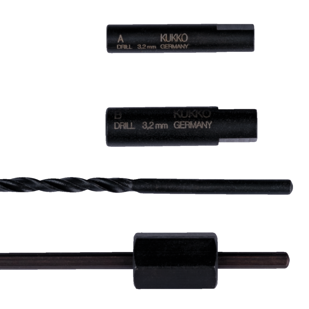 Kukko 49-U-14 - Screw extractor with drills and drill sleeve ¯ 12 mm ...
