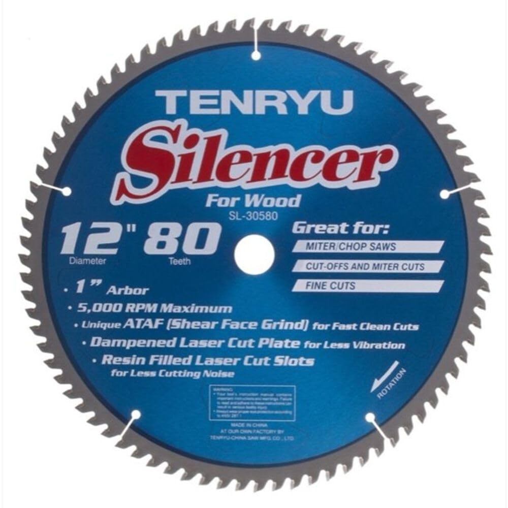 Tenryu SL-30580 Silencer-Series 12" X 80T 1" Arbor – KCI Tools