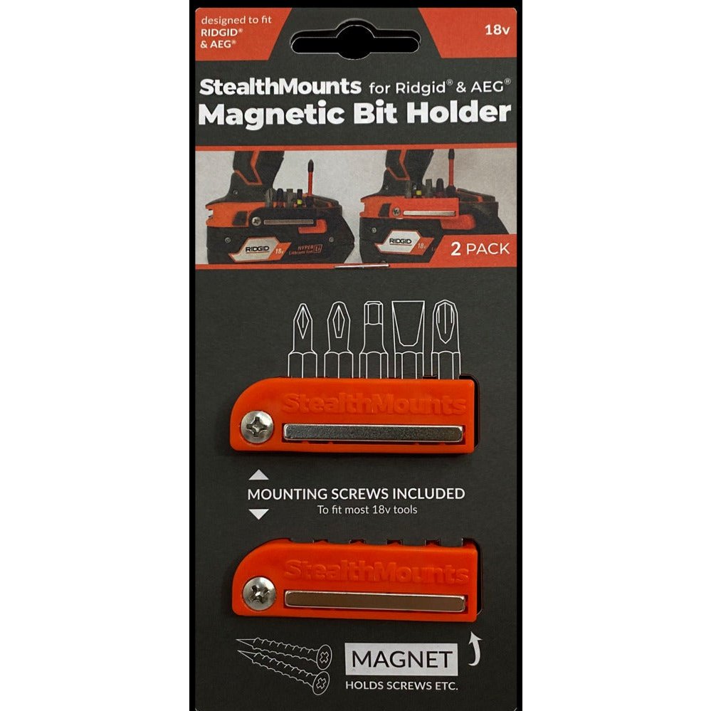 StealthMounts Magnetic Bit Holder for AEG & Ridgid 18v Tools – KCI Tools